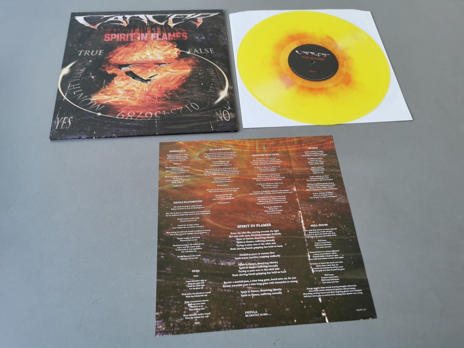CANCER lim. yellow/red haze Vinyl LP Spirit In Flames (2012 NOTVD ...