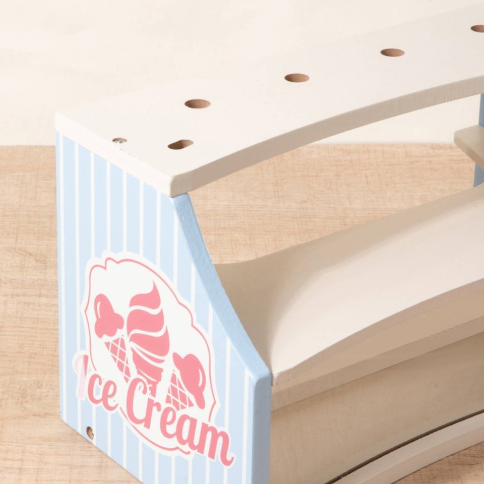 Wooden Dessert Shelf Cream-Colored Pretend Dessert Shelf Light Blue for ...