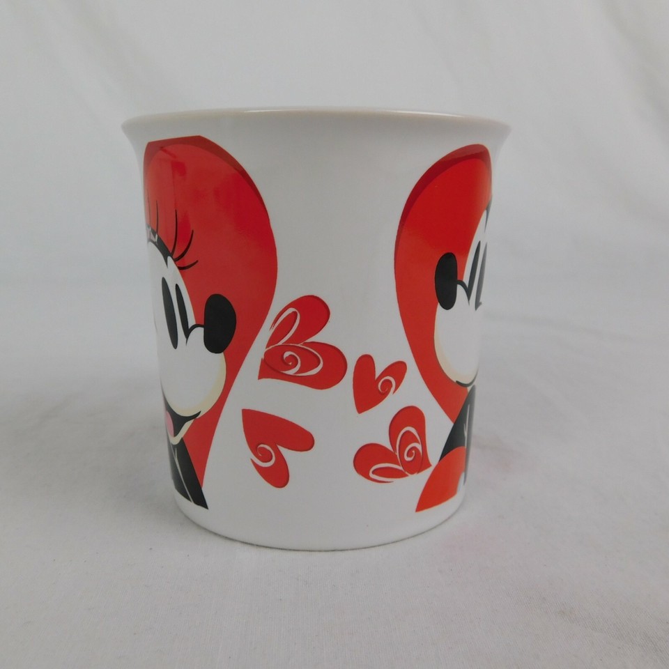 Disney Store Minnie Mickey Mouse Heart Mug w/Heart Handle Red Love ...