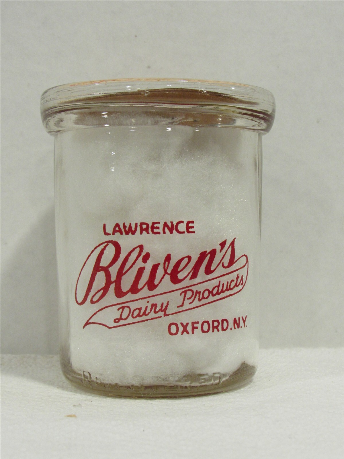 SRPHP Cottage Cheese Milk Bottle Lawrence Bliven Bliven's Oxford NY ...