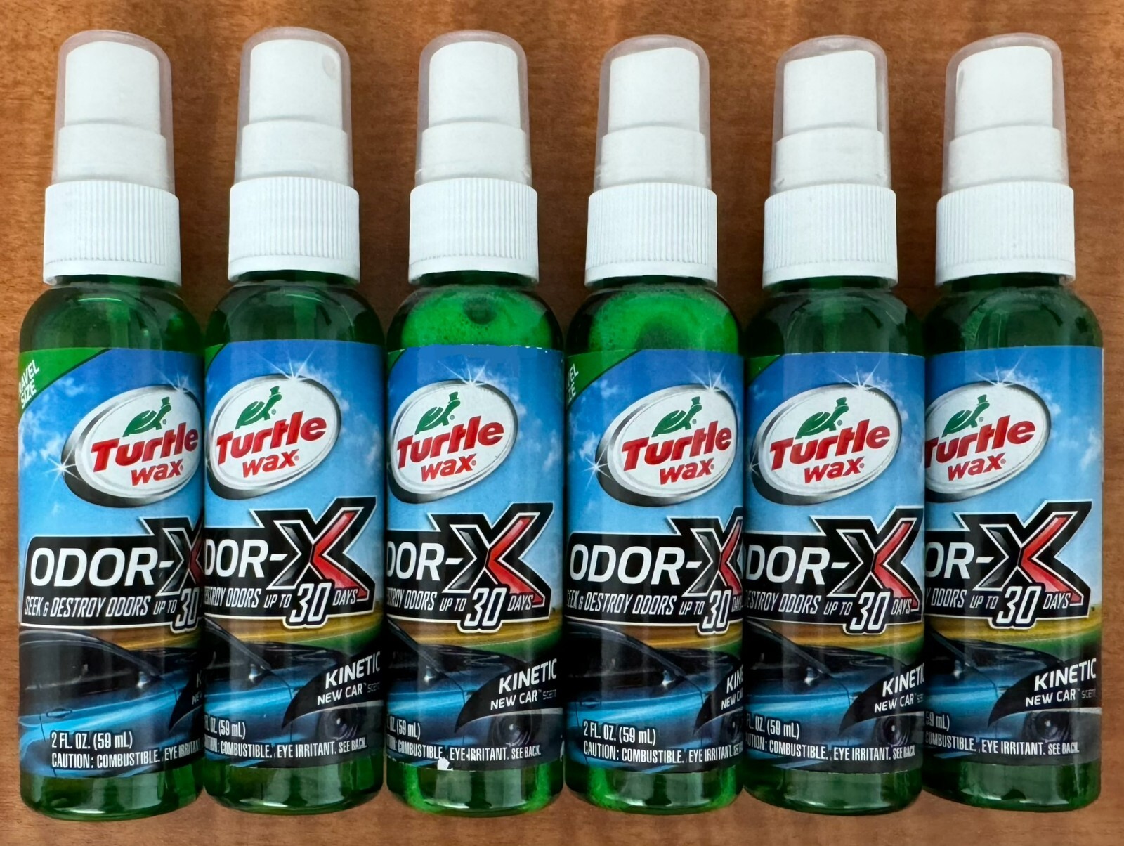 Turtle Wax Odor-X Kinetic New Car Scent 6 Pack-Travel Size Bottles 2 fl ...