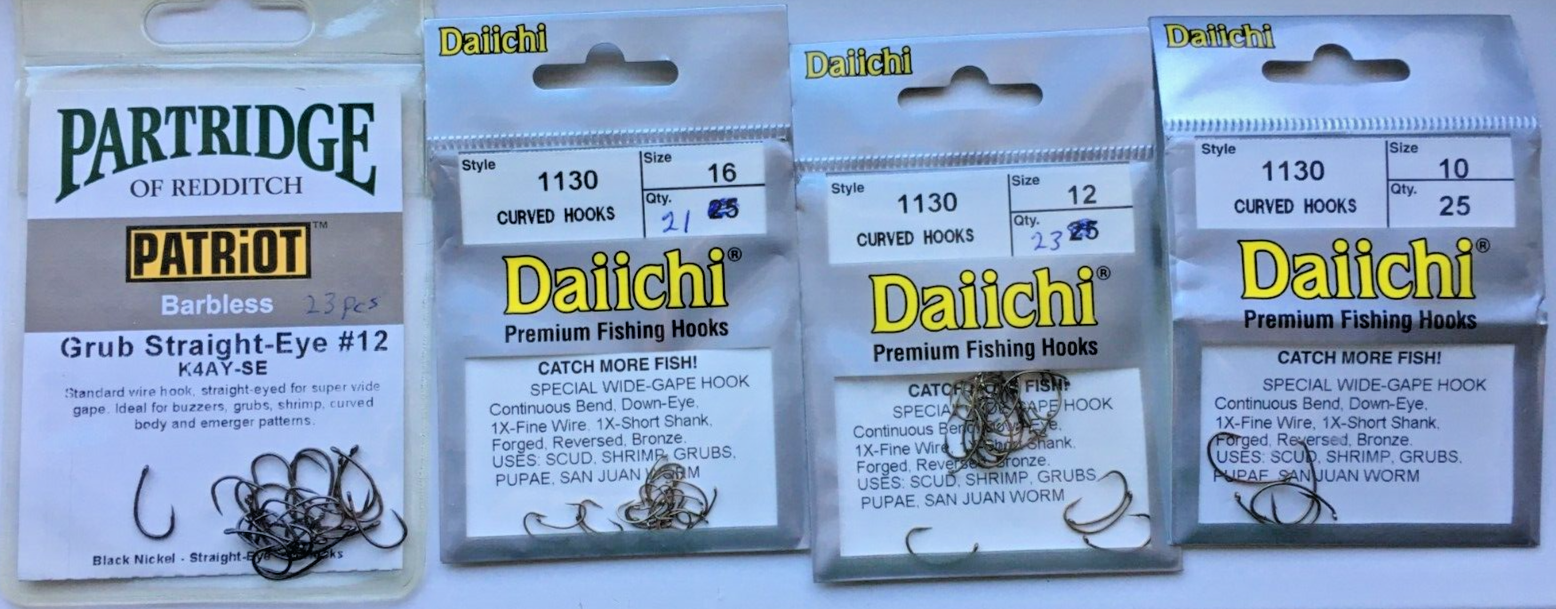 71 Pc Partridge & Daiichi Wide gap Caddis Size 10 12 14 Fly tying Hook ...