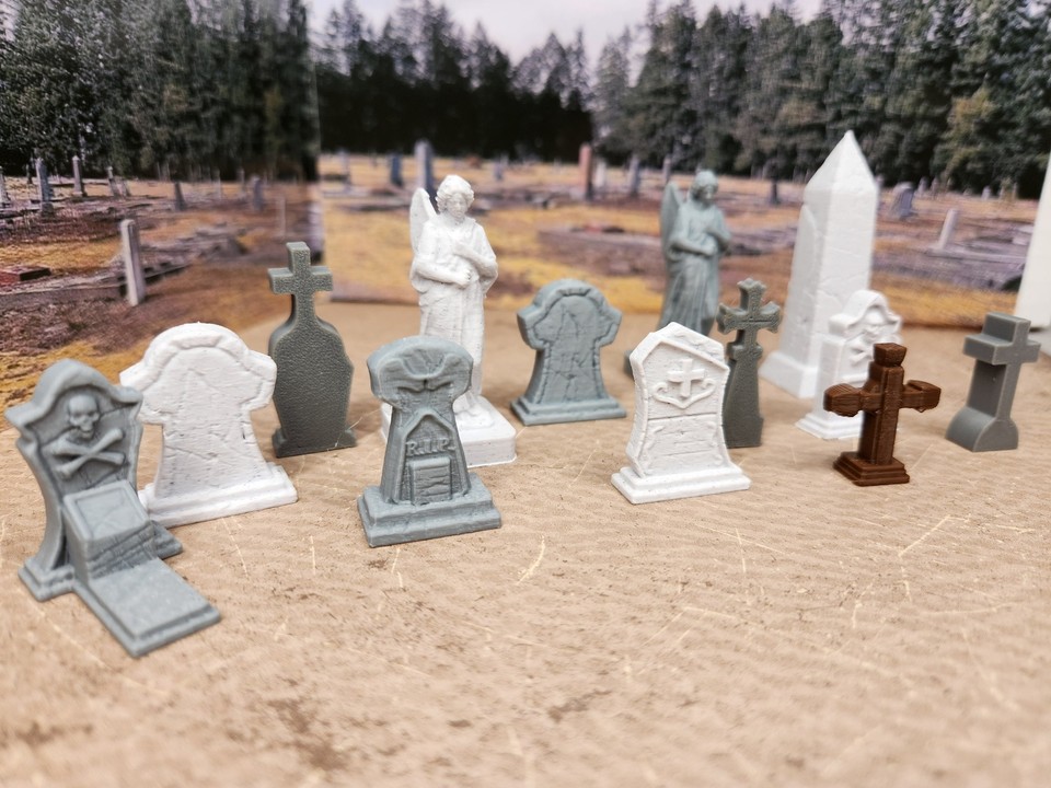1:24 (Half Scale) Set comes with 12 Tombstones, headstones for cemetery ...