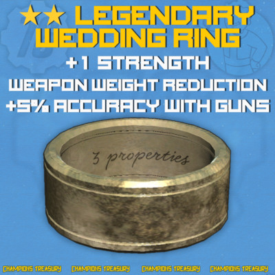 FALLOUT 76 [PC] WEDDING RING WEAPON WEIGHT REDUCTION +5% ACCURACY W ...
