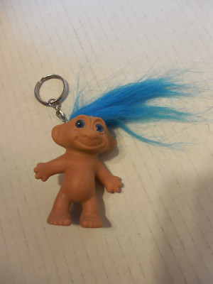 Vintage Toy Troll blue Hair Key Chain 90s Blue Eyes Key ring Korea | eBay