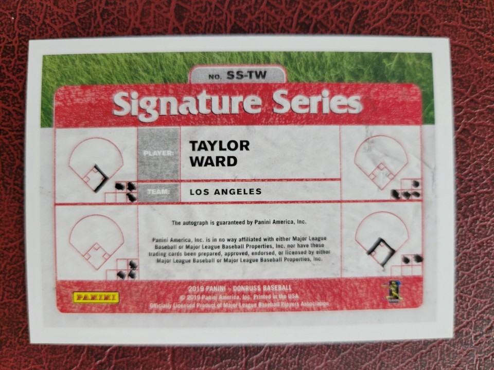 Taylor Ward 2019 DONRUSS "SIGNATURE SERIES" AUTO #SS-TW LOS ANGELES ...