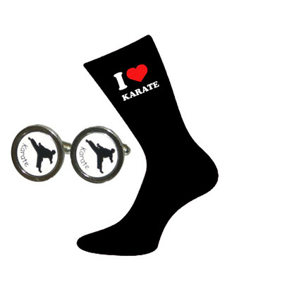 I Love Karate Socks & Karate Kick Cufflinks Gift Set X6VL026-PSC026 ...