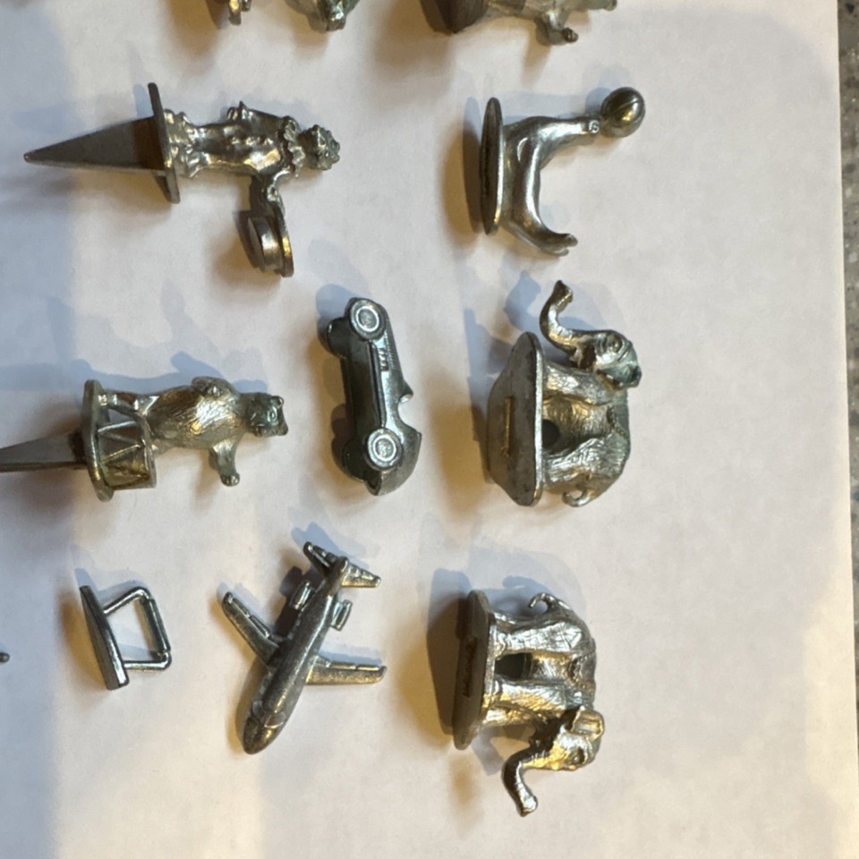 Hasbro Monopoly Metal Tokens Replacement Pieces Silver Board Game Lot ...
