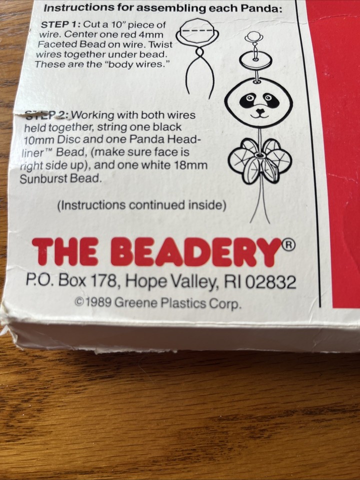 New NOS Vintage The Beadery Alpine Pandas Bead Kit Christmas Ornament ...