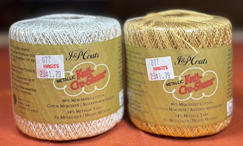 Coats & Clark Metallic Knit-Cro-Sheen Crochet Thread (2) 100 Yd Sz 10 ...