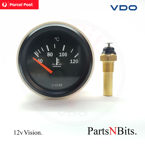 VDO VISION 52mm 12v ELECTRIC 120c WATER TEMP GAUGE + SENDER AUTOMOTIVE ...