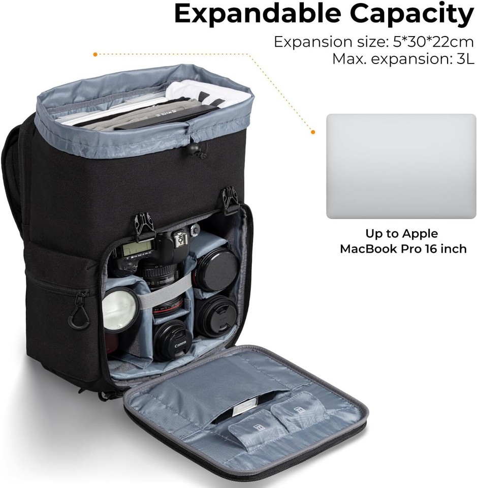 K&F Concept 25L Hard Shell Camera Backpack Large Capacity Photography ...