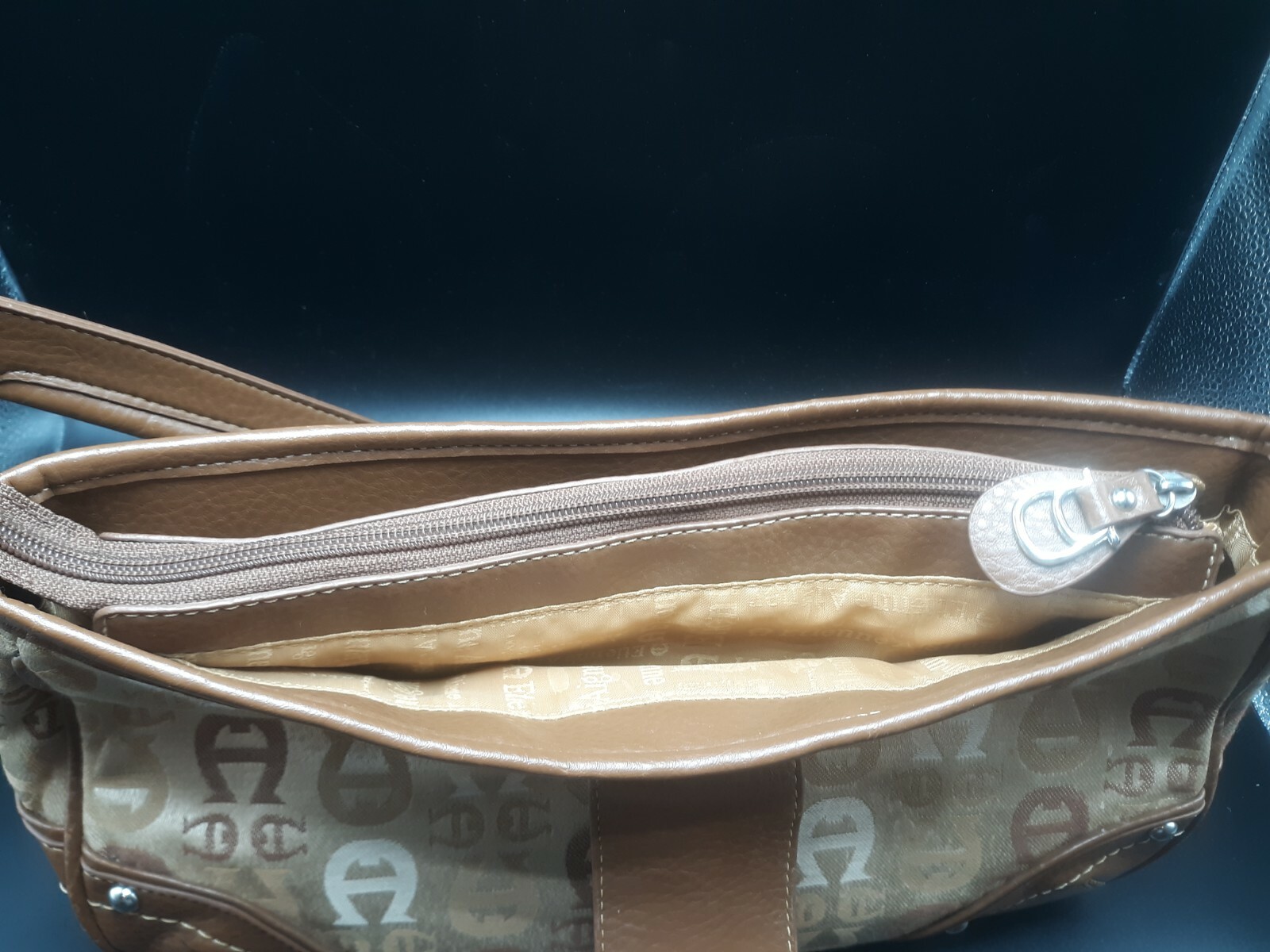 Etienne Aigner Signature Logo Canvas & Leather Brown … - Gem