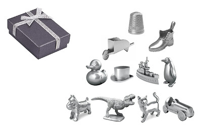 Monopoly Game Tokens Pieces Penguin Dinosaur Duck Cat Ship Car Thimble ...
