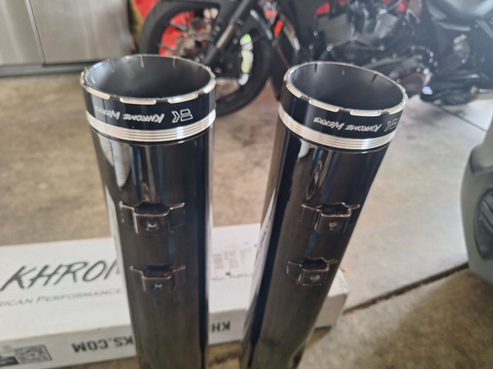 Khrome Werks 4.5 in. HP Plus Slip on Muffler w/Obsidian Edge Bill ...