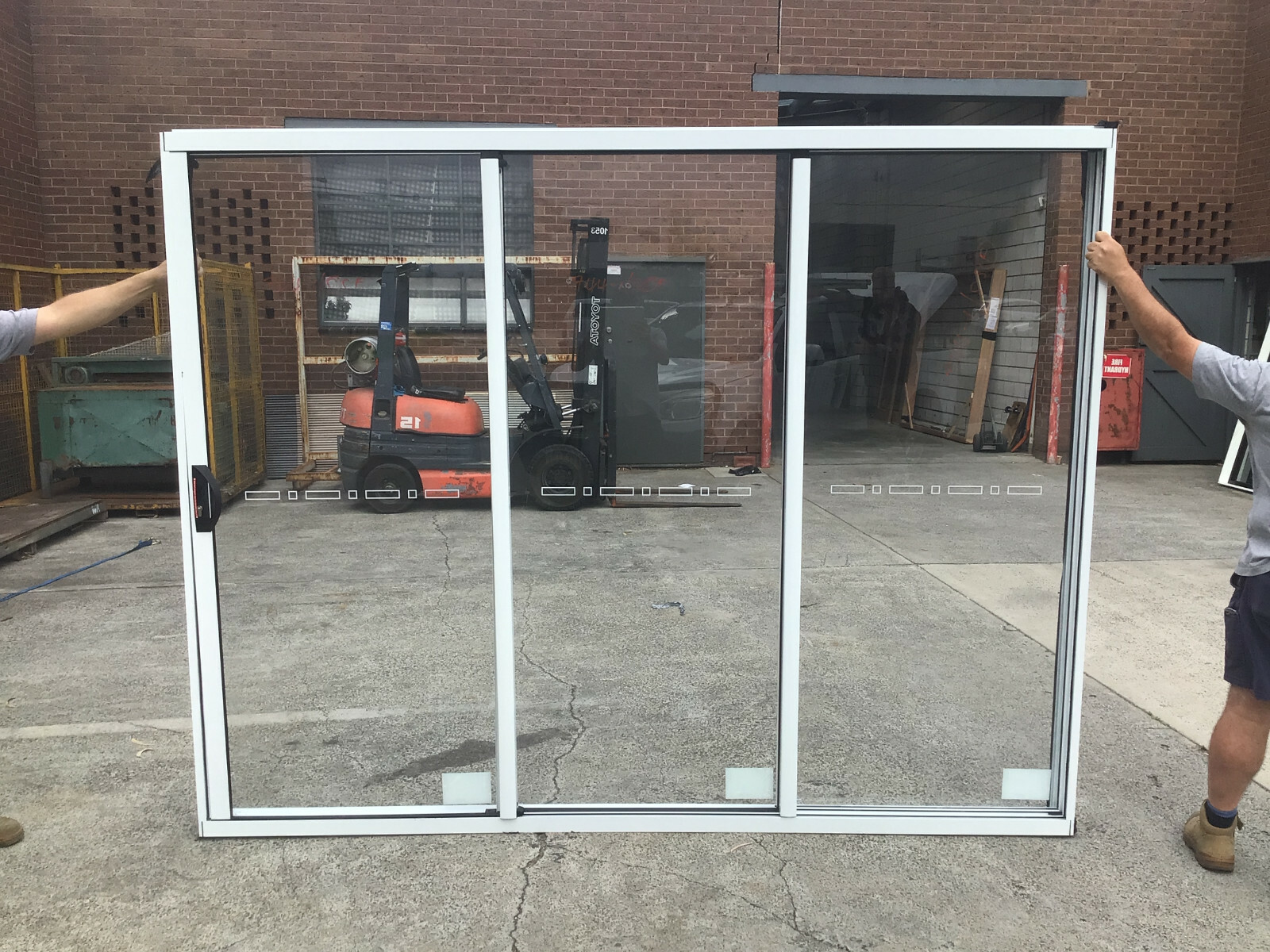 2100h x 2688w NEW Sliding Stacker Door Textura® White SSF Single Glazed ...
