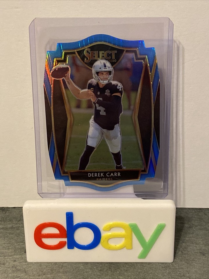 2020 Panini Select Football Derek Carr #132 Light Blue Prizm Diecut ...