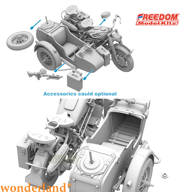 Freedom 16005 1/16 WWII German Military Motocycle R75 with Sidecar ...