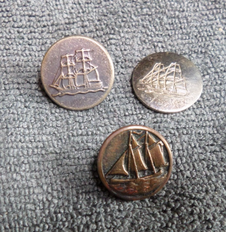 3 Vintage Antique Metal Picture Buttons SAILING SHIPS | eBay