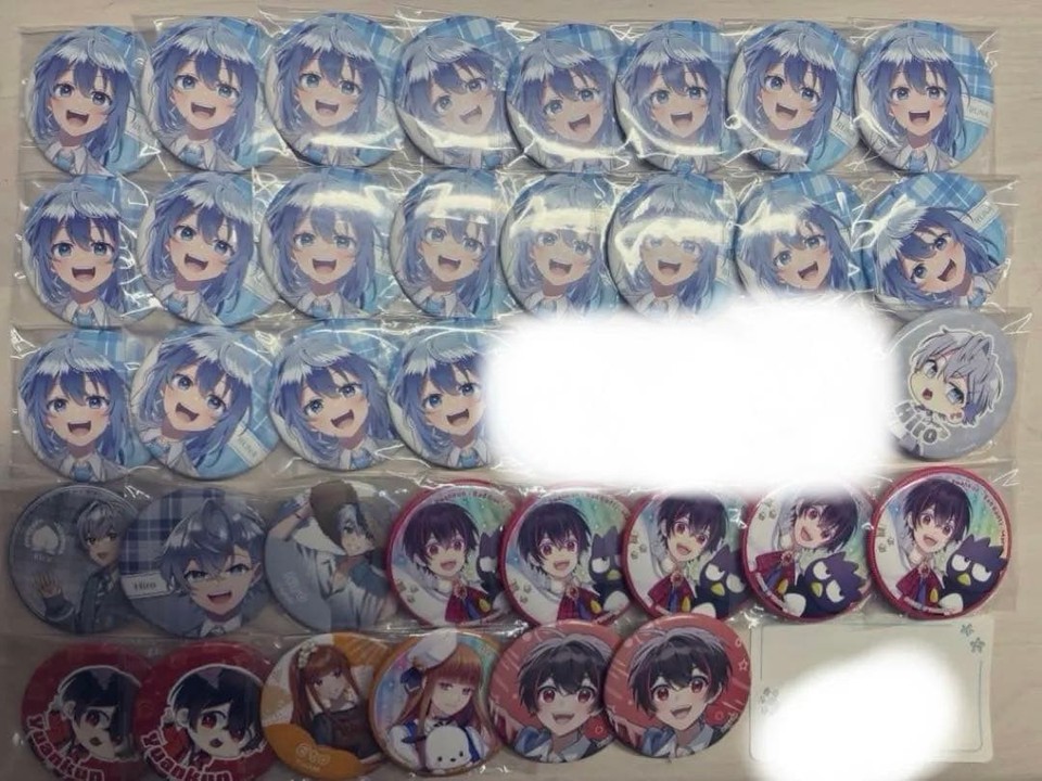 Colorful Peach Kara-Pichi Can Badge Yuan-kun Hiroe Er una #7b9bf3 | eBay