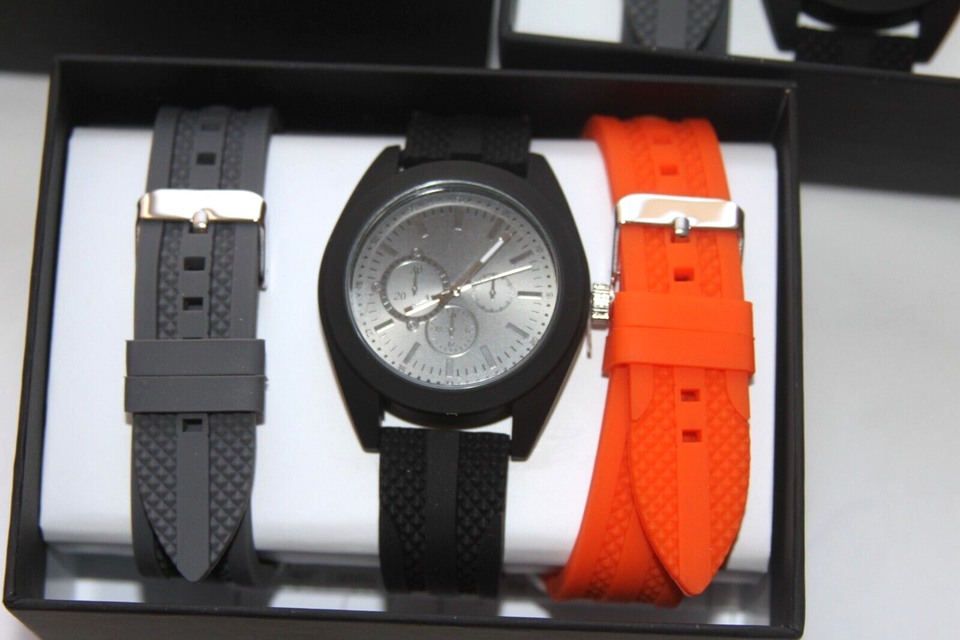 * New Lot of 5 Accutime Men's Rubber Band Wristwatch | eBay