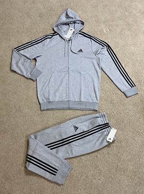 adidas Essentials Tracksuit Mens Authentic 2 Piece Set Sweatsuit New ...