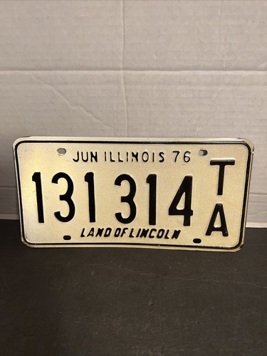 Vintage 1976 June Illinois License Plate 131 314 TA Land Of Lincoln ...