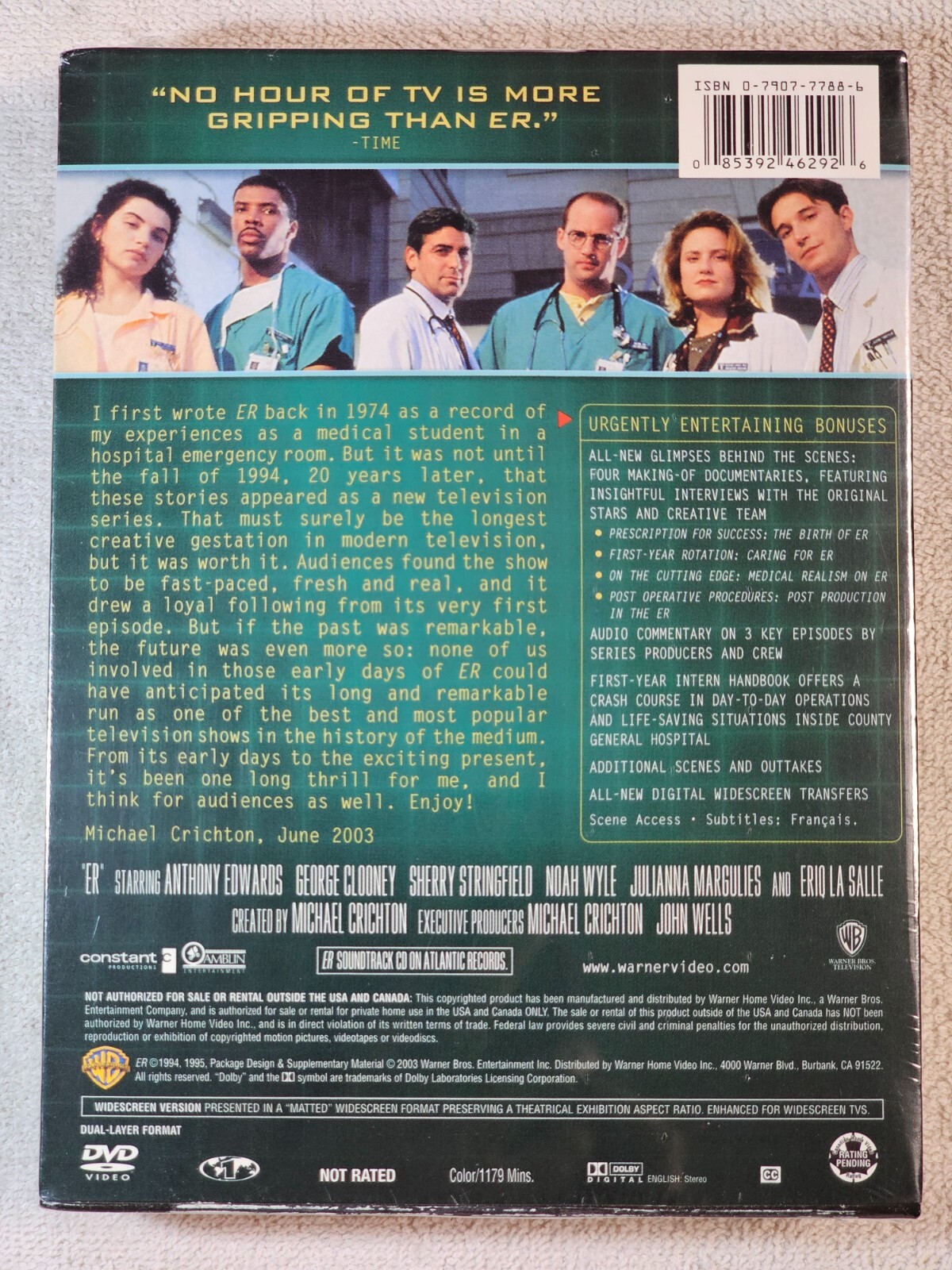 ER - The Complete First Season (DVD, 2003, 4-Disc Set, Four Disc Set ...