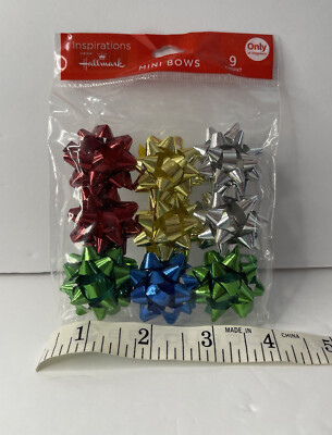 MINI GIFT BOWS 9 COUNT HALLMARK EXPRESSIONS PEEL AND STICK ASSORTED ...
