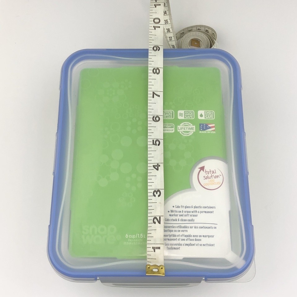 Pyrex Snapware 6-Cup Rectangle Glass Storage Dish with Clear Blue Lid ...