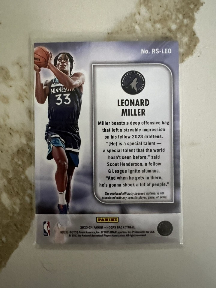 Leonard Miller Minnesota Timberwolves 2023-24 NBA Hoops "Rise N Shine ...