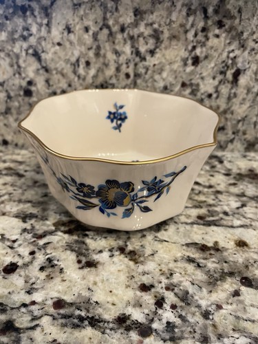 Lenox Pagoda White and Gold Porcelain Bowl With Blue Floral accents | eBay