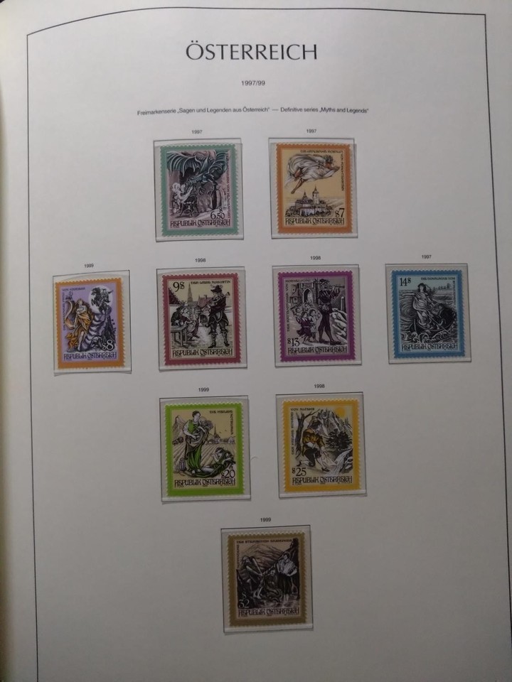 Austria 1960 - 2001 Collection In Leuchtturm Unfolded Pre-Printed Text ...