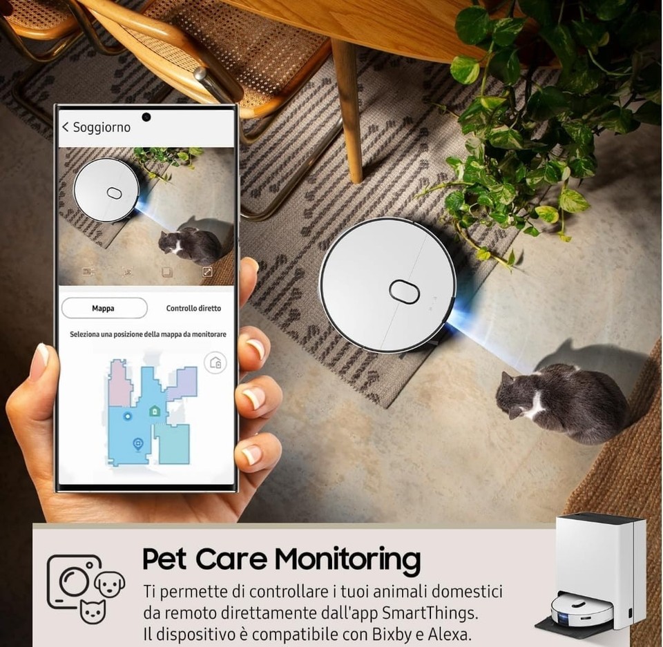 Samsung Robot Aspirapolvere VR7MD97714G/WA Jet Bot Combo AI, Clean ...