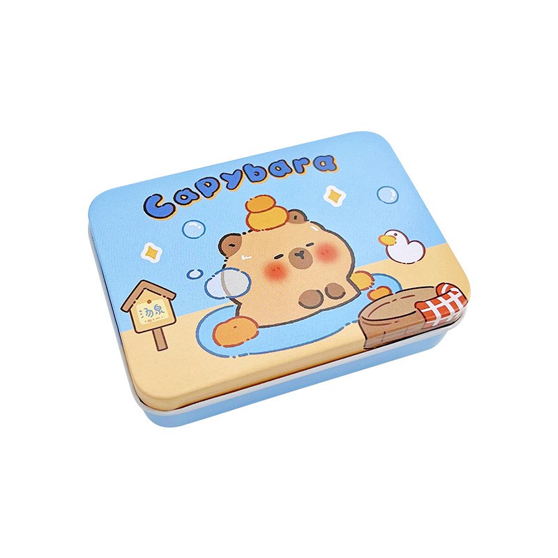 Cartoon Capybara Card Storage Box Photo Card Dustproof Box Cute Hair ...