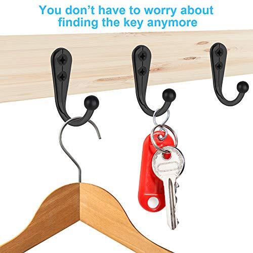 Metal Wall Hooks Heavy Duty For Coat Closet Hanging key Backpack 10 PCS ...