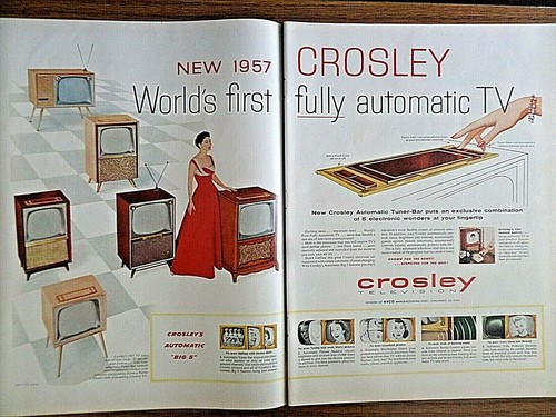 1957 TV Television Ad Crosley World's 1st Fuly Automatic Tv | eBay