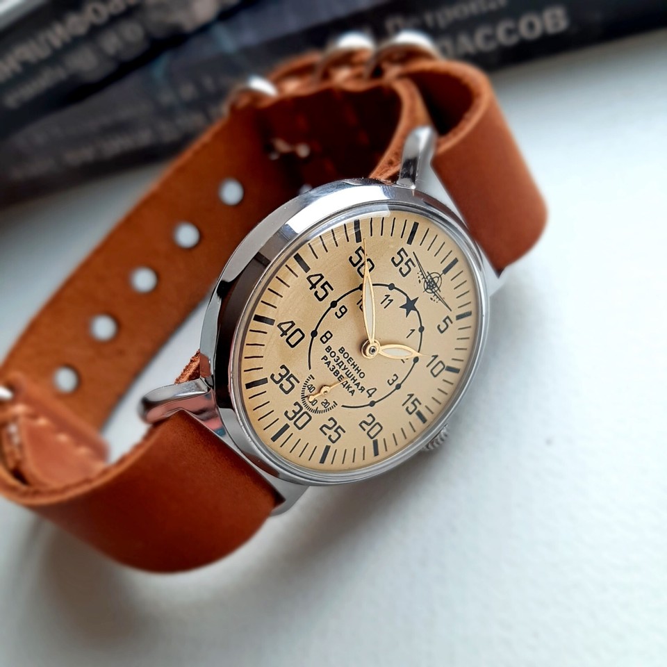 Mechanical watch POBEDA Aviator military watch men's vintage wrist ...