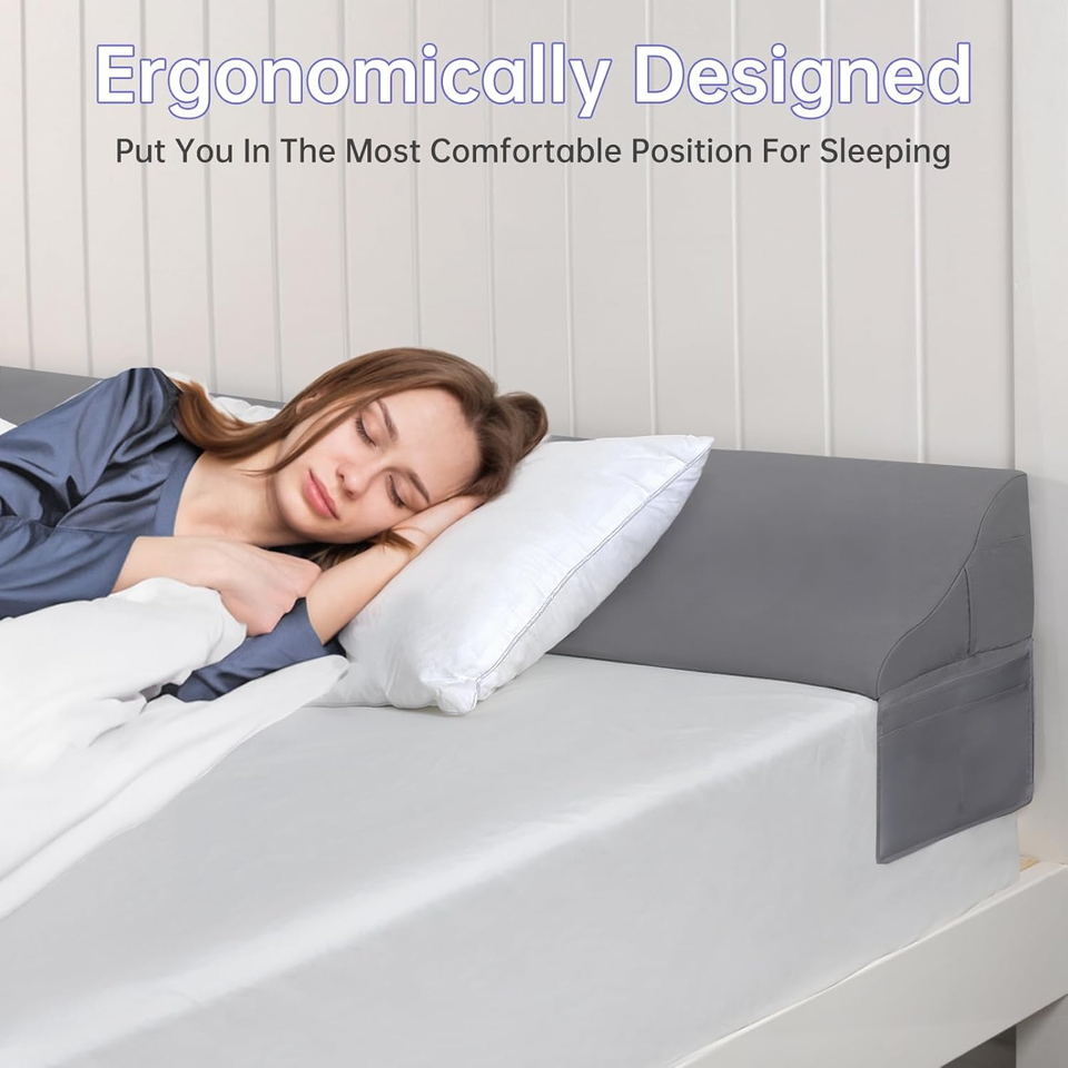 Vekkia Queen Size Bed Wedge Pillow for Headboard/Bed Wedge Gap Filler ...
