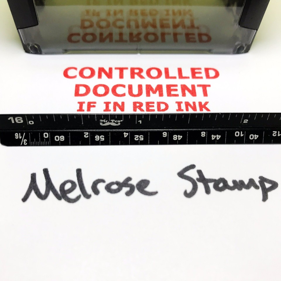 Controlled Document If In Red Ink Rubber Stamp Ideal 4913 | eBay