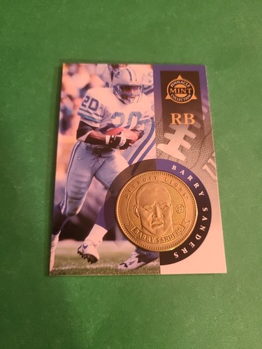 1998 Barry Sanders PINNACLE #2 MINT COLLECTION QB CLUB BRONZE COIN CARD ...