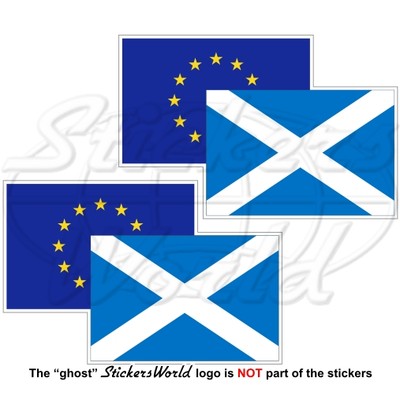 EUROPEAN UNION-SCOTLAND Flag Pair EU-SCO Europe-Scottish 75mm x2 Decals ...
