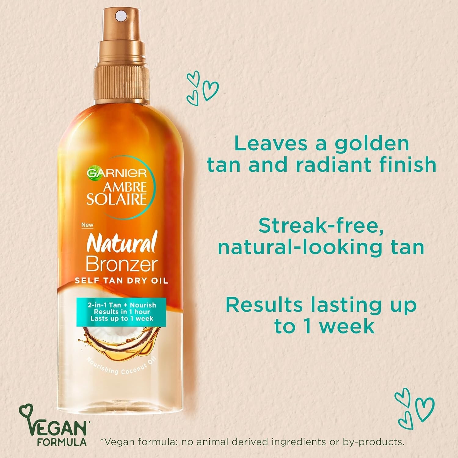 3 PACK - Garnier Ambre Solaire Natural Bronzer Self Tan DRY OIL 150ml ...