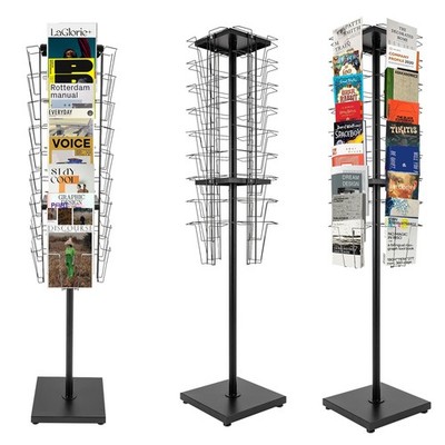 Modern Rotating Brochure Display Stand Detachable Magazine Rack With 36 ...