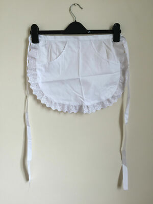WHITE WAITRESS MAID KITCHEN COFFEE COOKING HALF PINNY SCHOOL APRON ...