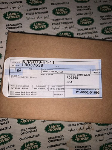 NEW GENUINE QUARTER PANEL AIR VENT 2013-20 RANGE ROVER+SUPER LR037639 ...