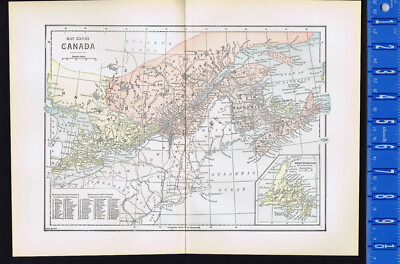 Canada - ANTIQUE COLOR MAP 1899 | eBay Australia
