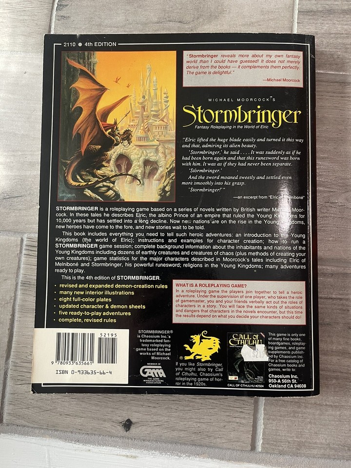 Stormbringer Roleplaying Game System Ser.: Stormbringer : Fantasy ...