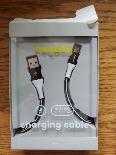 heyday Micro USB to USB-A Braided Cable 4ft - Black/White/Gunmetal ...