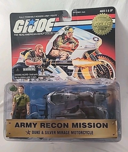 Vintage 1997 GI Joe Army Recon Mission Duke & Silver Mirage Motorcycle ...